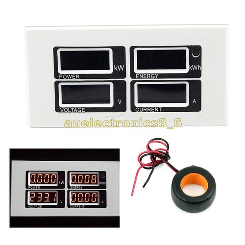 100A AC 80~260V Digital Power Meter Monitor Voltage KWh Watt Voltmeter ...