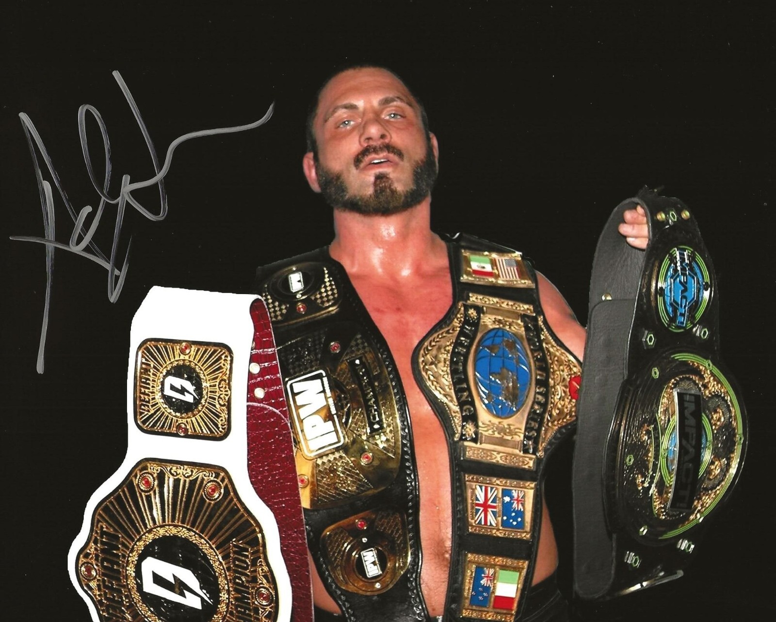 TNA Impact AUSTIN ARIES Autographed wrestling 8x10 WWE/TNA Wrestling w ...