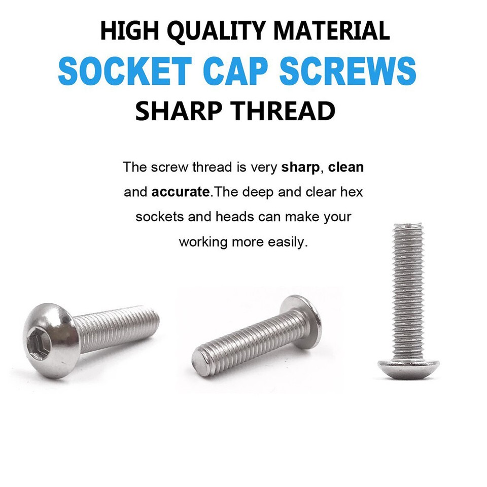 500Pcs Set Fully Threaded Hex Screw Bolts and Nuts M3 M4 M5 Fixing Kit ...