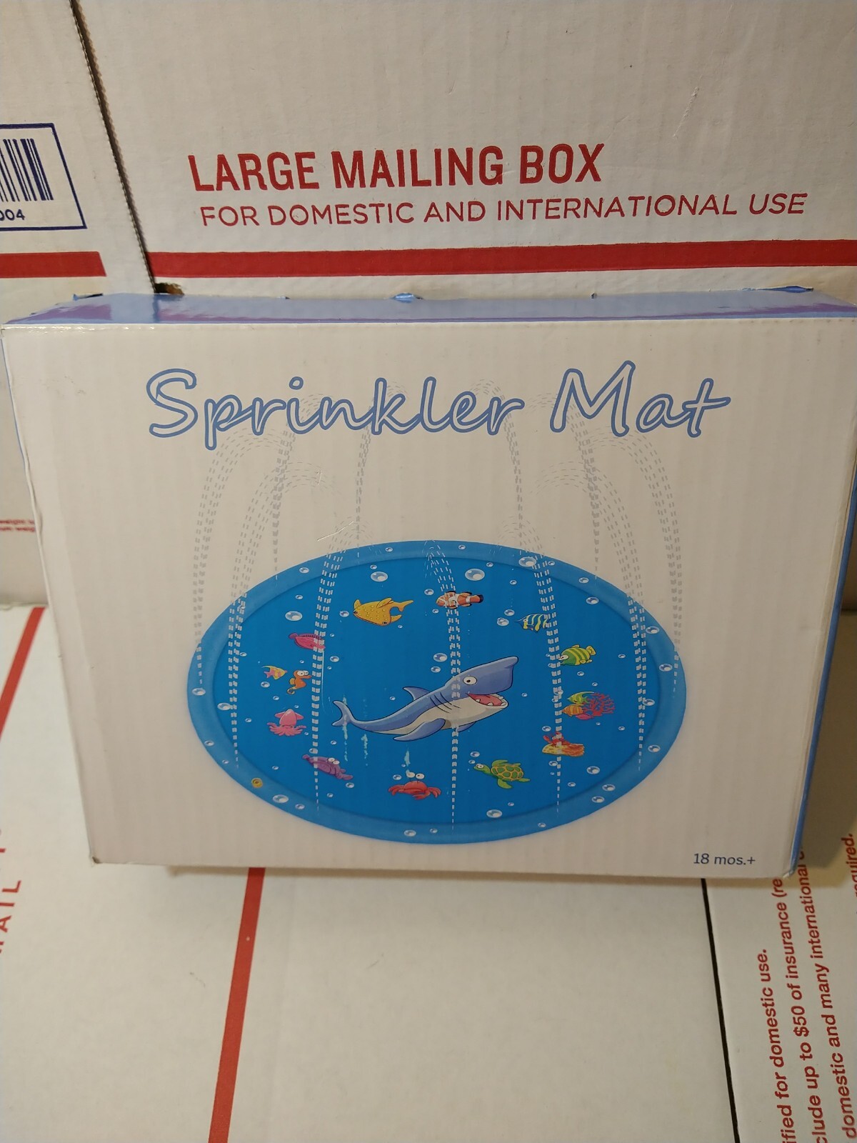 Pink Mermaid Blue Shark Sprinkler Splash Play Pad Kids Large Splash ...