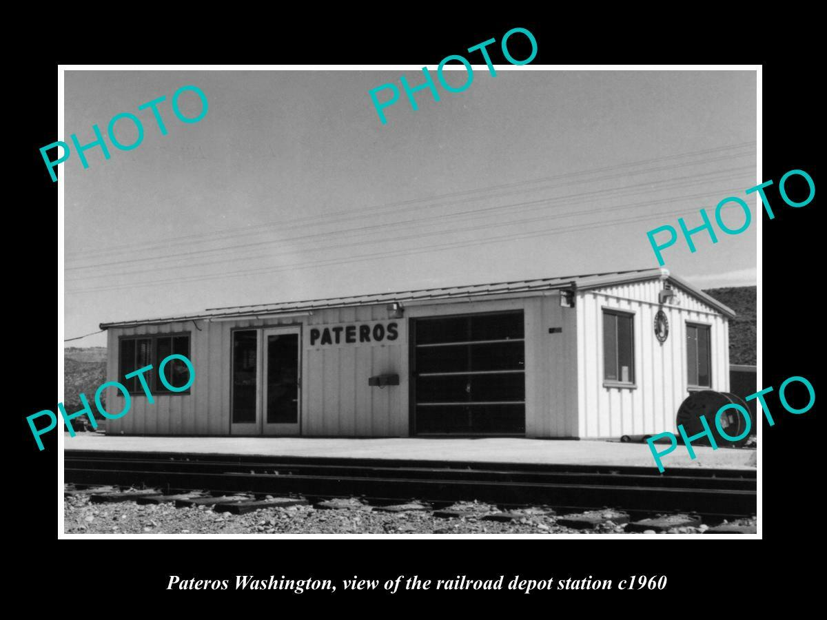 OLD POSTCARD SIZE PHOTO OF PATEROS WASHINGTON THE RAILROAD STATION ...