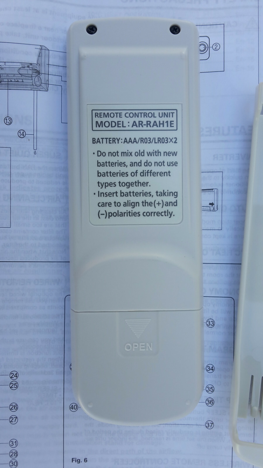 Genuine Original Fujitsu Air Conditioner Remote Control AR-RAH1E ...