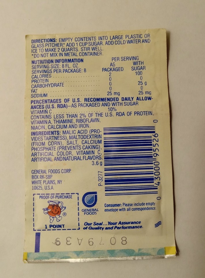 Vintage 80s Kool-Aid Surfin’ Berry Punch Flavor Packet NOS | eBay