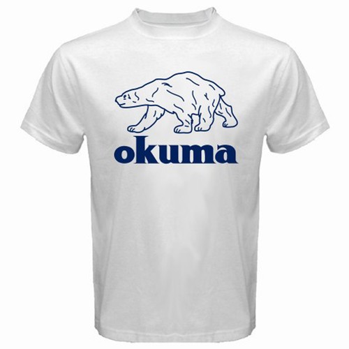 New OKUMA Logo Pro Fishing Men's White T-Shirt Size S M L XL 2XL 3XL ...