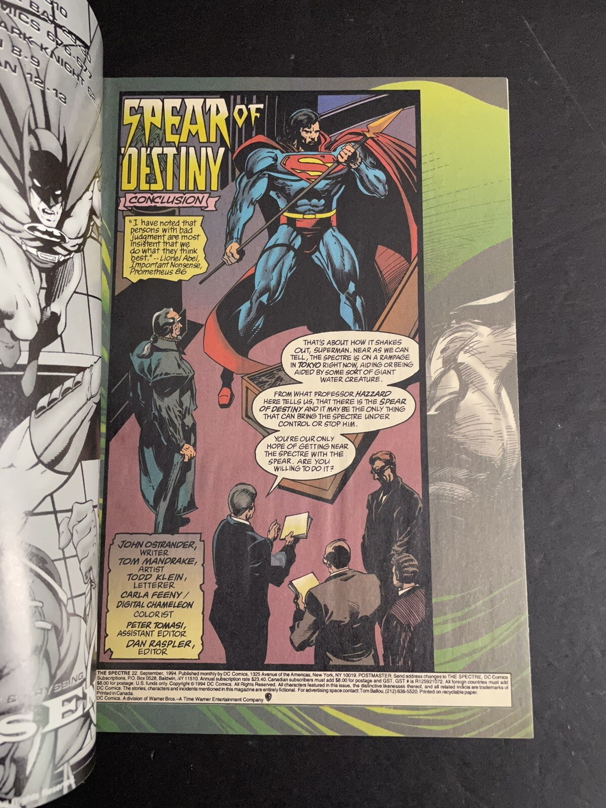 The Spectre # 22, 1st DC Alex Ross Cover (DC 1994) | eBay