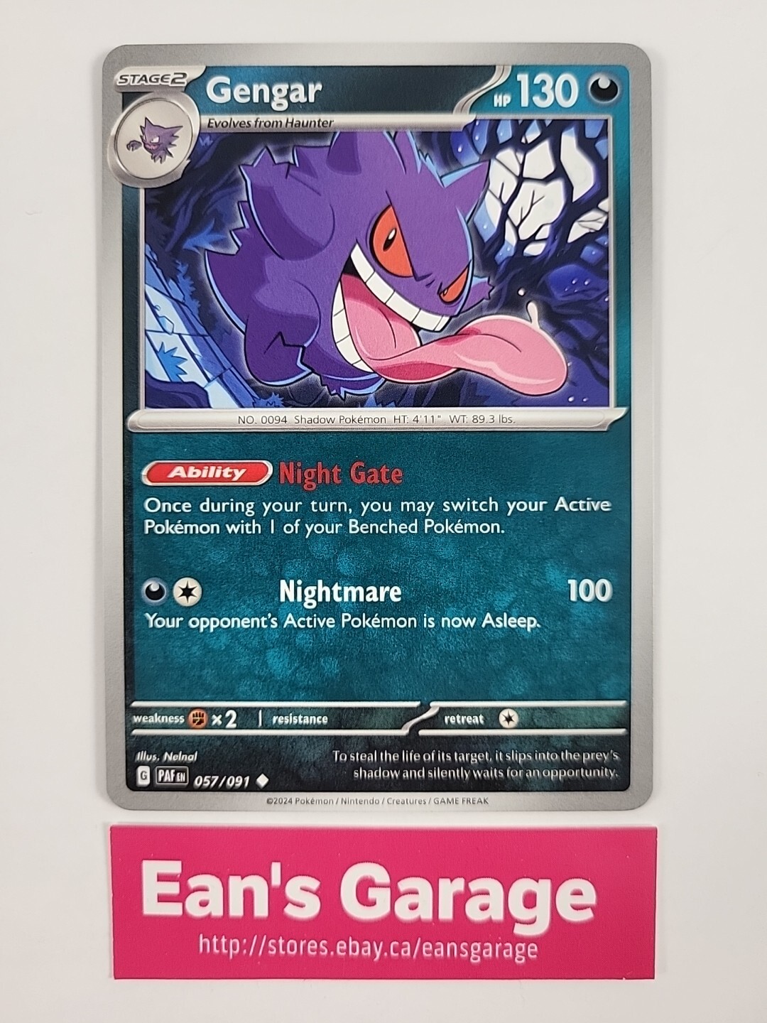 Pokemon Gengar Stage 2 - 057/091 PAF Paldean Fates Uncommon - MN | eBay UK