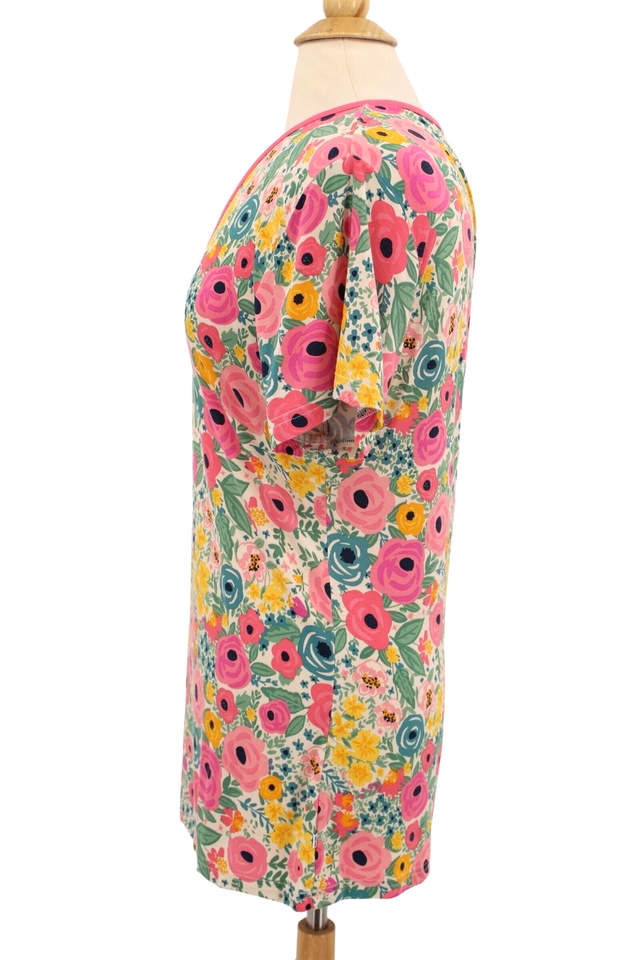 Little Sleepies Pajama Top women Small Pink Secret Garden Floral Bamboo ...