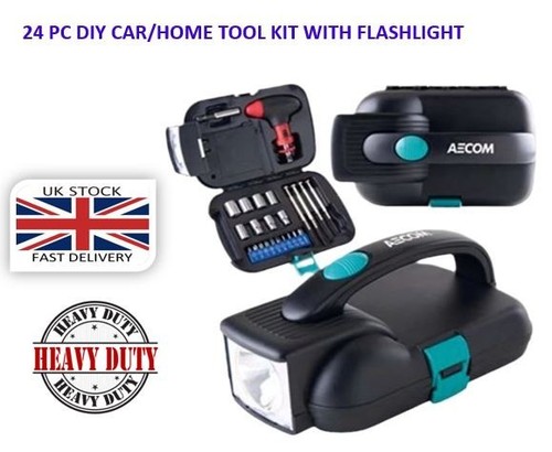 DIY Home Repair Tool Set, Car Flashlight & Tool Box, Emergency Toolkit ...