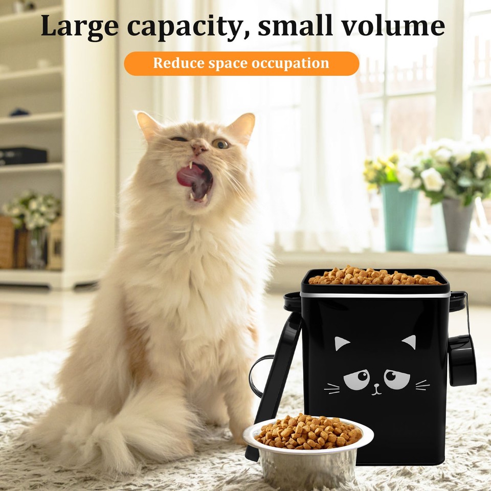 Cat Food Container 6L Large Capacity Pet Food Storage Bin with Lid ...