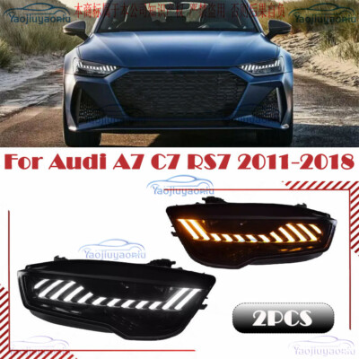 For 2011-2018 Audi A7 C7 RS7 Sequential Turn LED Headlights Front lamp ...