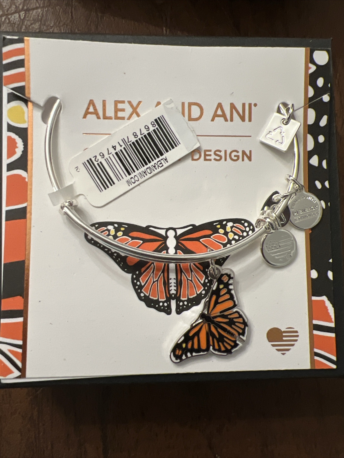 Alex and Ani Monarch Butterfly Bangle Shiny Silver Bracelet RARE NWT ...