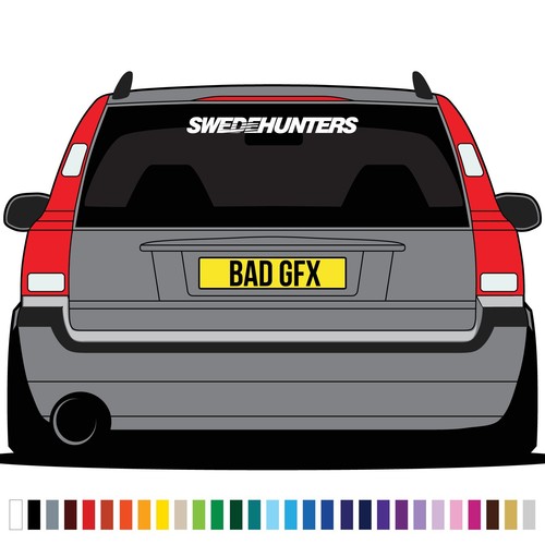 Swedehunters Large Windscreen Sticker, Funny Volvo Car Decal | eBay UK