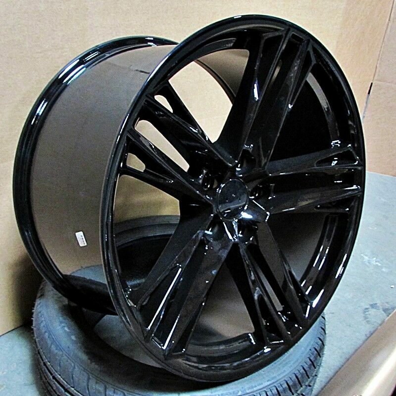 20" Black Wheels 20x10 / 20x11 Fit Chevrolet Camaro Chevy ZL Style Set ...