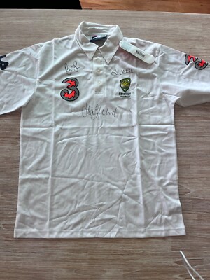 Adam Gilchrist, Brett Lee and Simon Katich signed cricket shirt size ...