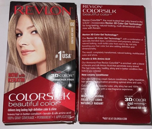 Revlon Colorsilk Beautiful Color Permanent Hair 60 Dark Ash Blonde 1 ...