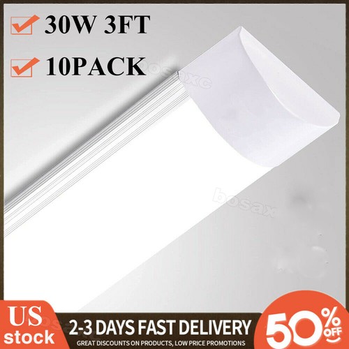 10x 3FT 6500K 900MM LED BATTEN LIGHT STRIP LOW PROFILE SLIM FLUORESCENT ...