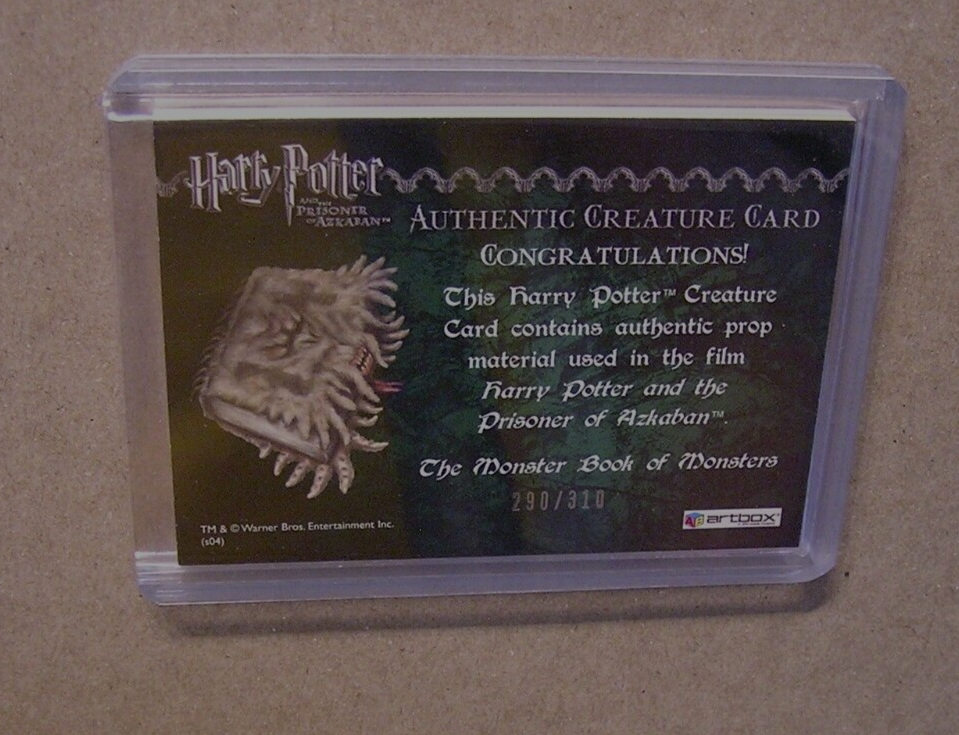 Harry Potter-Screen Used-Relic-Cinema-Prop Card-The Monster Book of ...
