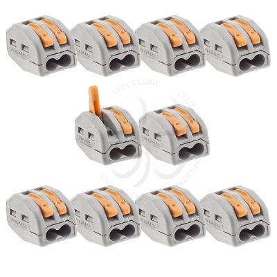 10x Lever Lock Reusable Electrical Connector 2 Pole Wire Cable Terminal ...