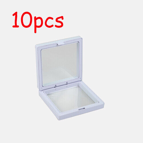New 10Pcs White 3D Floating Coin Display Frame Holder Case Box For ...