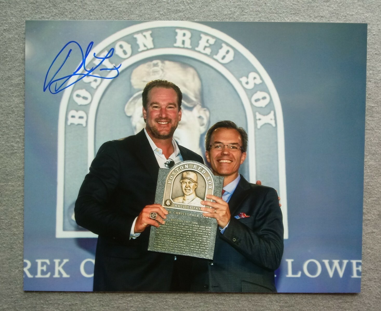 BOSTON RED SOX- DEREK LOWE AUTOGRAPH RED SOX HALL OF FAME PHOTO SIGNED ...