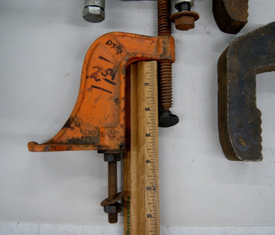Vintage C-Clamp HEAVY DUTY Machinist / Pipe / Work Bench Welding Lot of ...