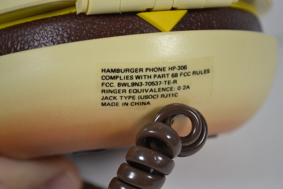 Burger King Cheeseburger Phone #HP-306 1987 Complete 052324MGL2 | eBay