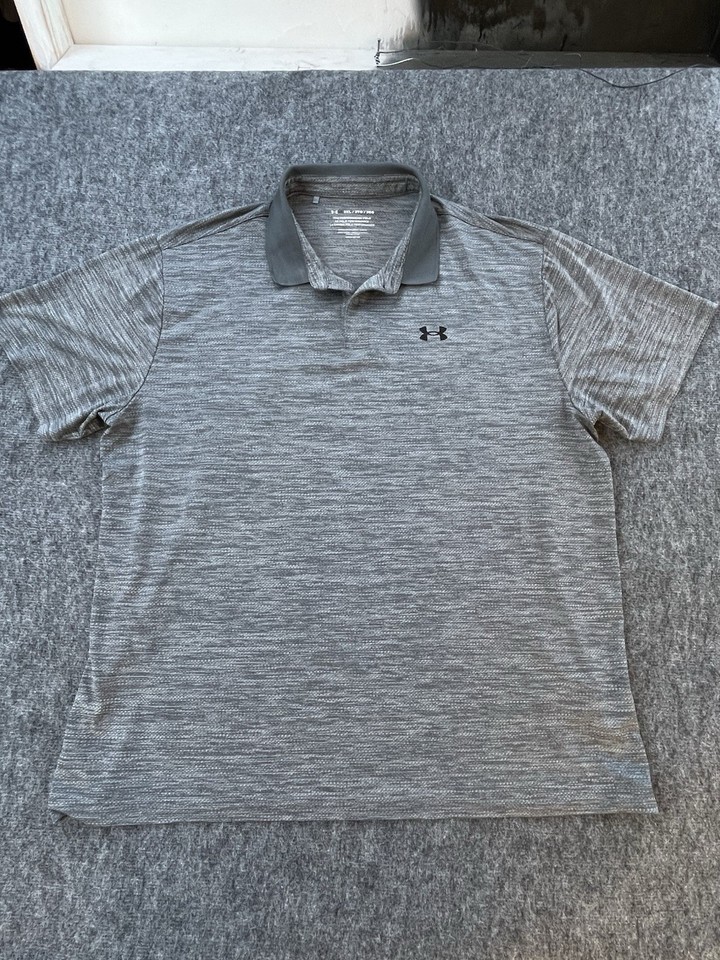 Under Armour Polo Men 3XL Gray Heather Performance S/S Golf Pickleball ...