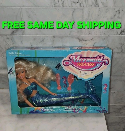 Vintage 1990's 12" Mermaid Princess Doll W/ Metallic Fins Toys N Things ...