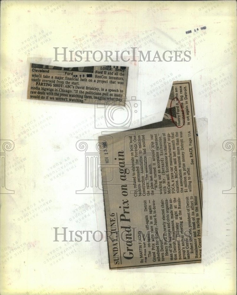 1981 Press Photo Henry Ford II Detroit Grand Pix Cleve - DFPC86359 | eBay