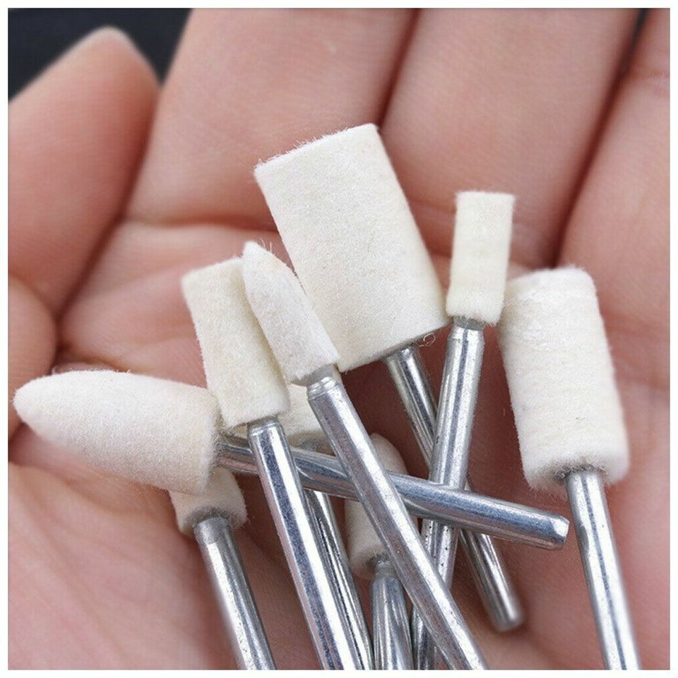 20 Pcs Felt Polishing Buffing Pads Wheel Wool Plastic Dremel Rotary ...