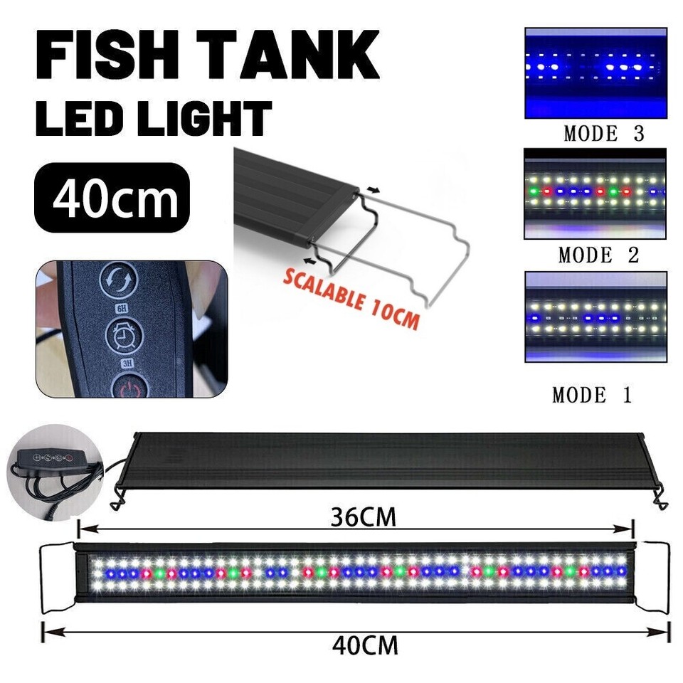 30-90CM AU Aquarium Light Lighting Full Spectrum Aqua Plant Fish Tank ...