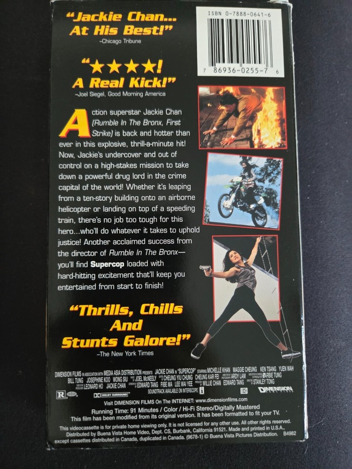 Jackie Chan Supercop (VHS, 1997) 786936025576| eBay