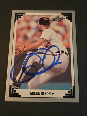 Gregg Olson Signed 1991 Leaf Card Auto Baltimore Orioles Autograph ...