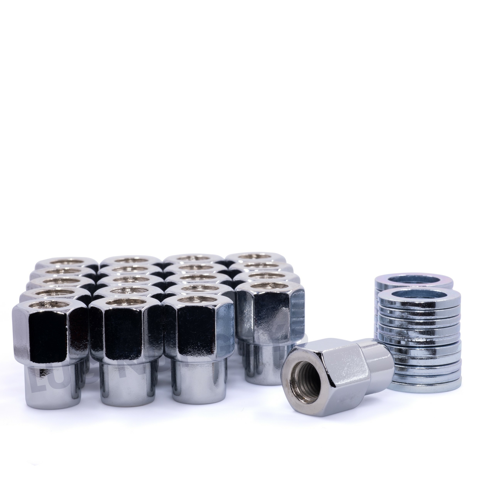 20 Lug Nuts 1/2-20 Chrome Open End Mag Wheel Nut .55" Medium Shank with ...