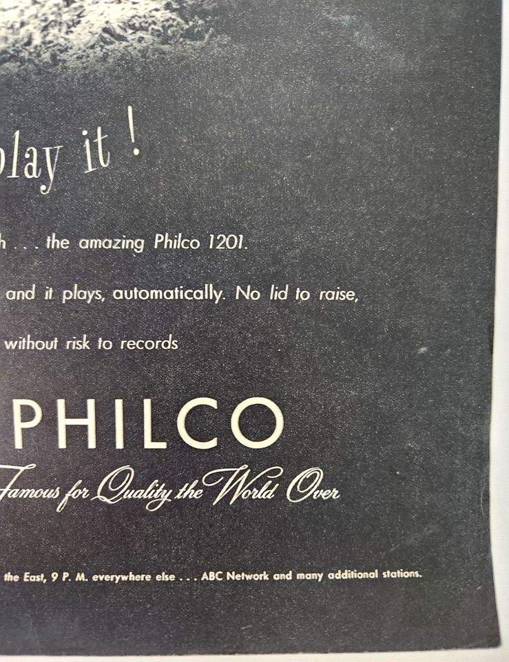 Philco 1201 Radio Phonograph Vintage 1947 Ad Magazine Print Record ...