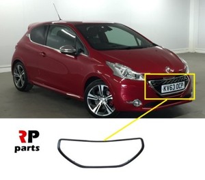 FOR PEUGEOT 208 ALLURE / ACTIVE 12-14 FRONT BUMPER CENTER GRILLE BLACK ...