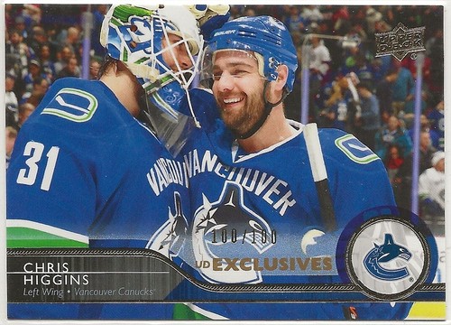 2014 2014-15 Upper Deck Exclusives #184 Chris Higgins 100/100 Vancouver ...