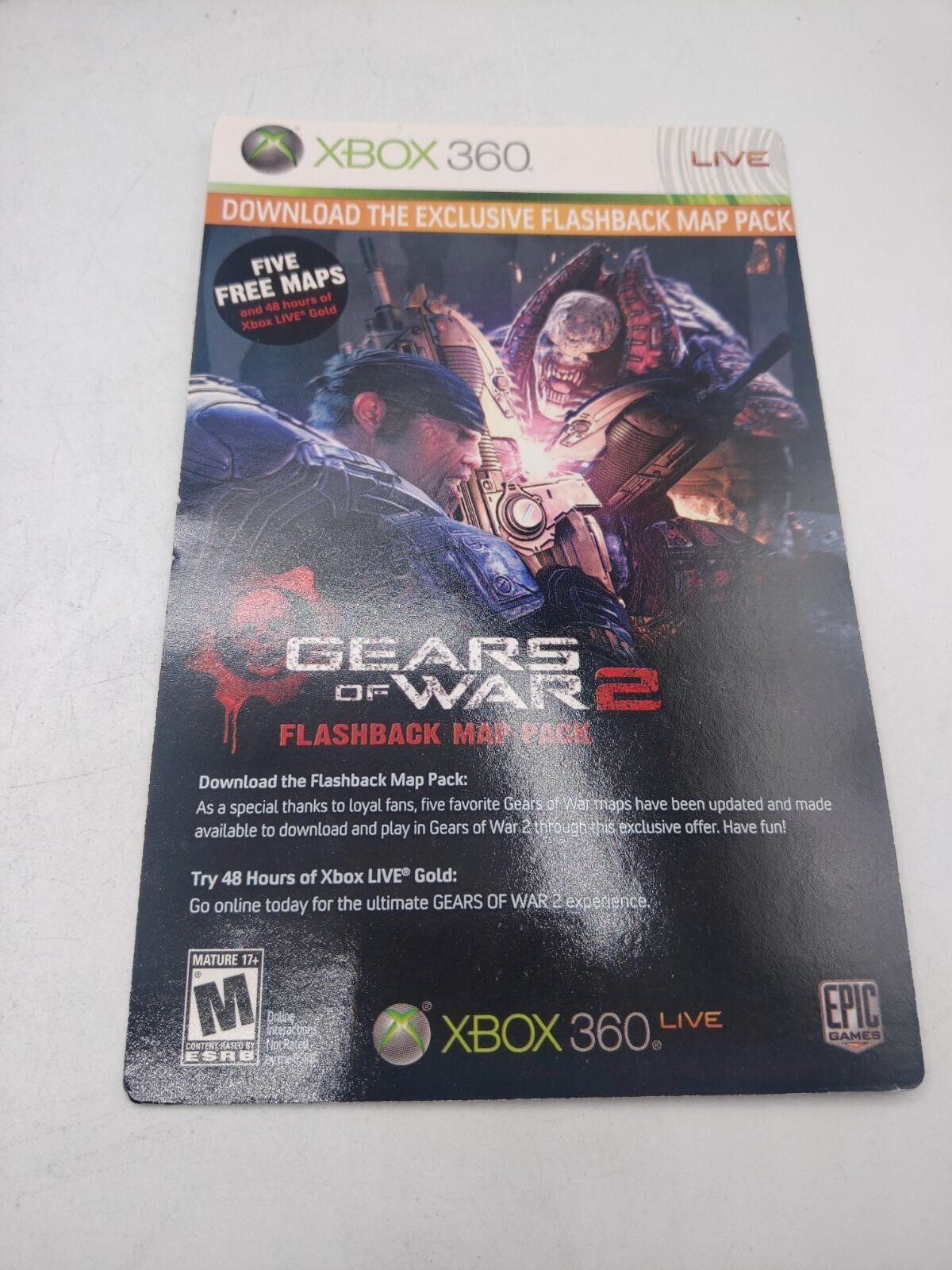 Gears Of War 2 Flashback Map Pack Xbox 360 Live DLC add on UNUSED New ...