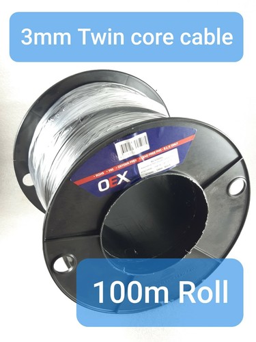 Automotive Twin Core Cable 3mm Sheathed Red & Black Wire 100m Roll ...