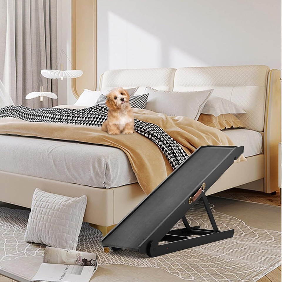 SLSY Foldable Pet Ramp,Adjustable Wood Dog Ramp with 4/5 Adjustable ...