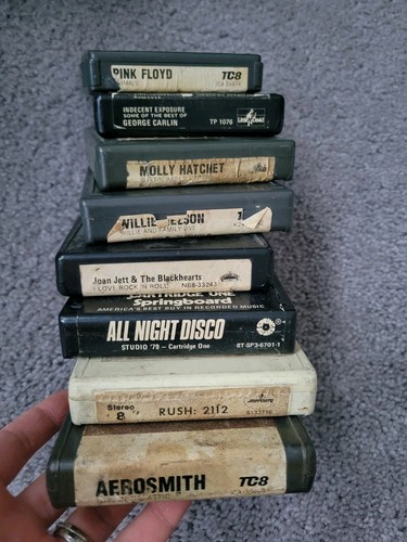 Lot of 8 Rock 8 Track Tapes Tested Working Pink Floyd Aerosmith Rush ...