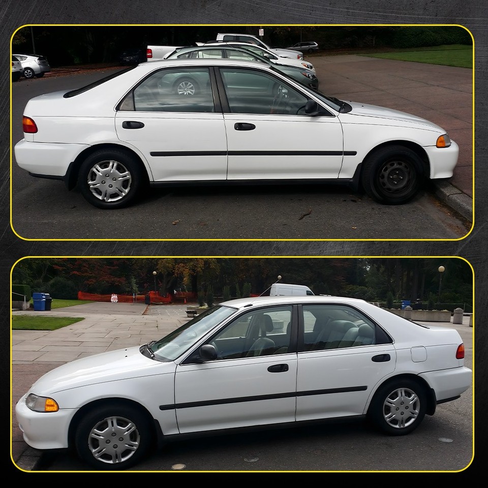 Fit Honda Civic 92-95 94-97 CX del Sol Outside Black 4X R&F Exterior ...