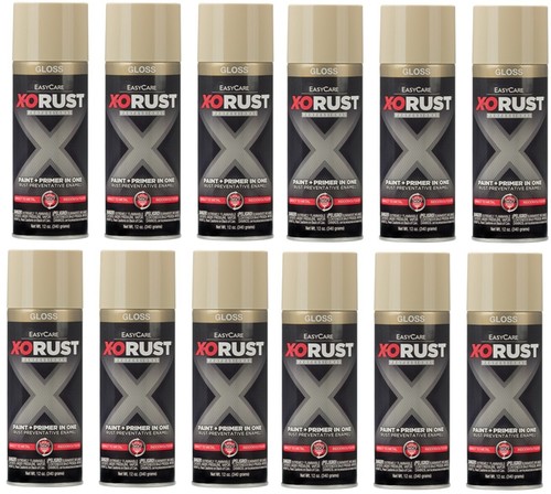 X-O Rust XOP23-AER Gloss ALMOND Anti-Rust Enamel Spray Paint Primer 12 ...