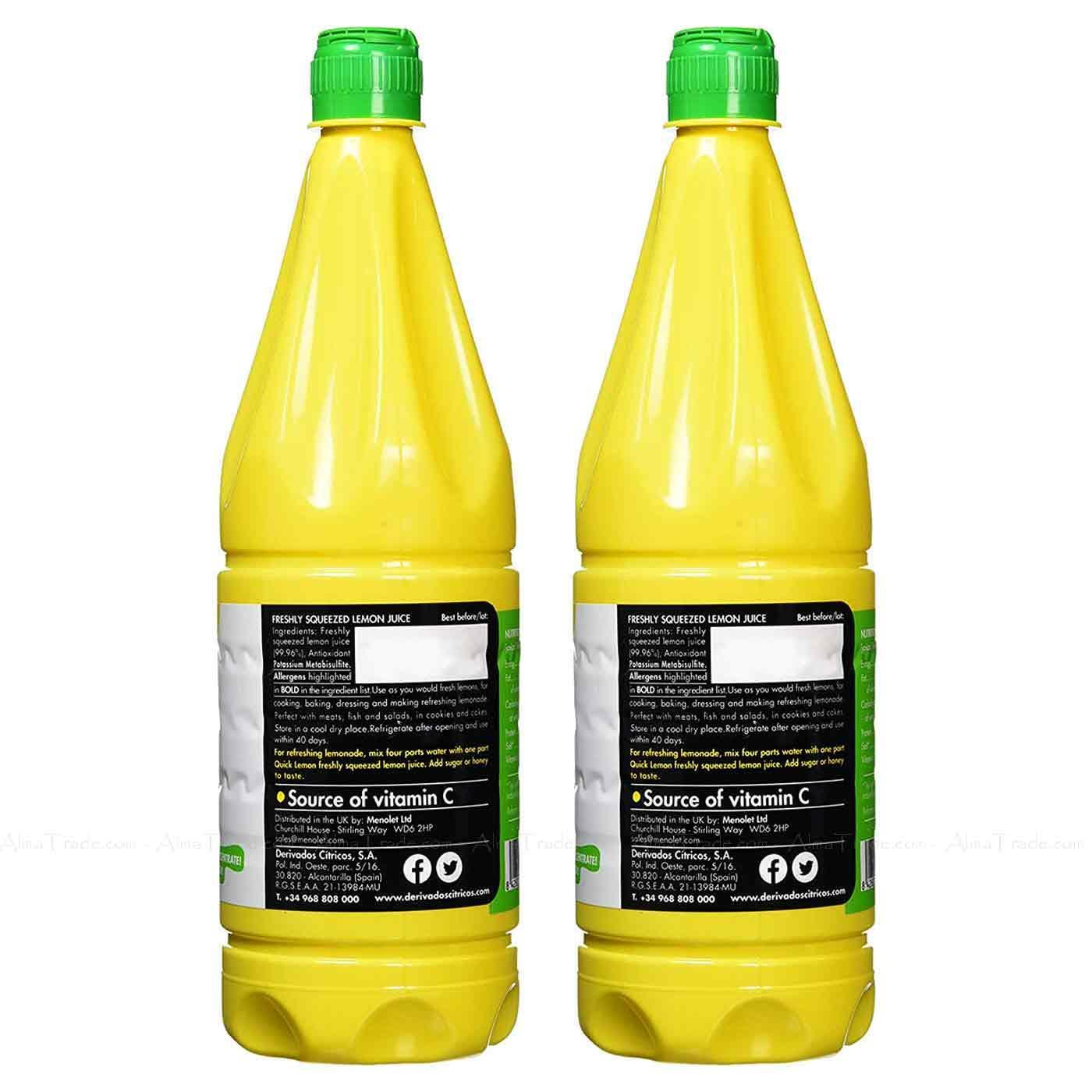 Quick Lemon Freshly Squeezed Juice - Not Concentrate Pack of 2 x 1000ml ...