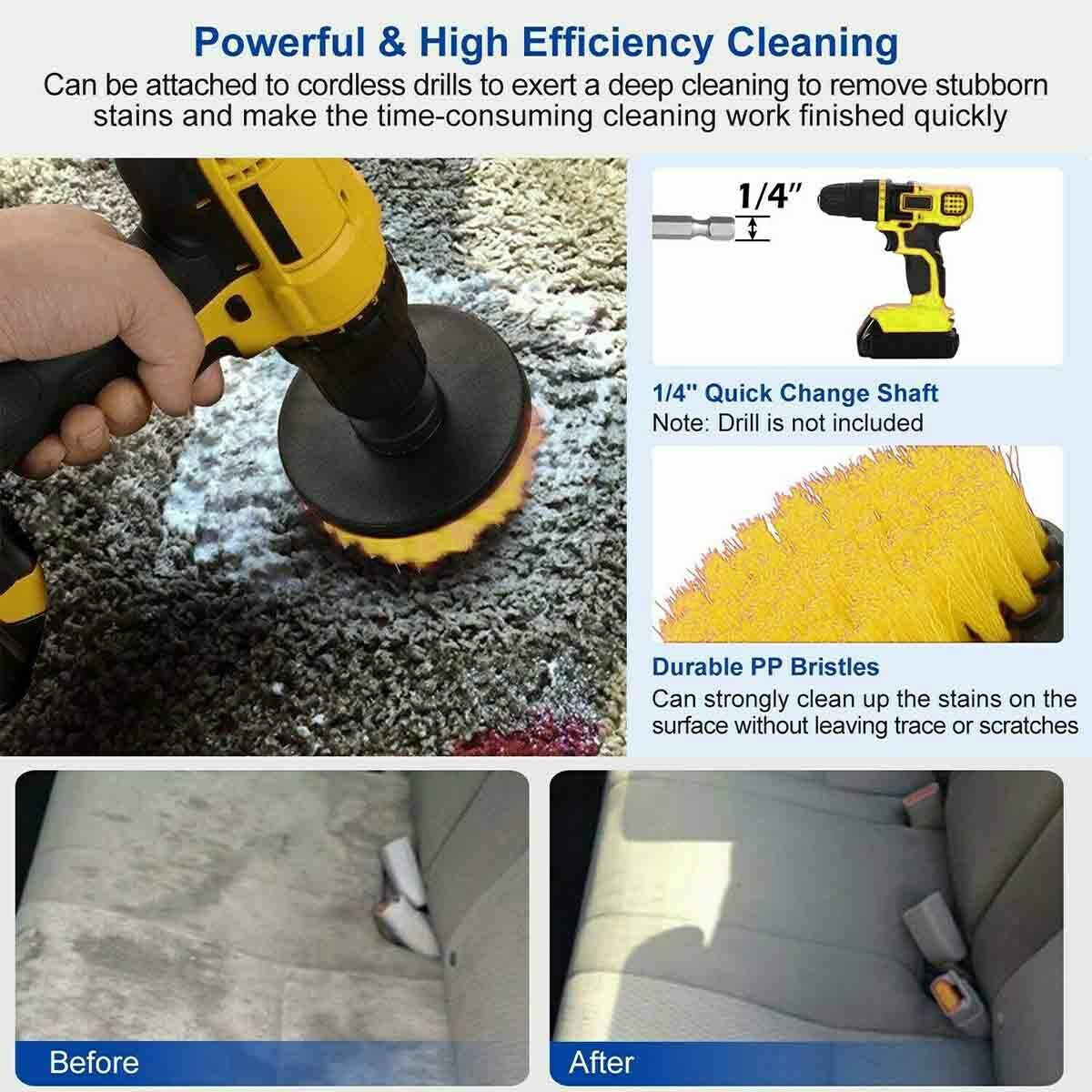 3Pcs Car Wheel Tire Scrub Cleaning Brush Kit Auto Washing Cleaner Tool ...