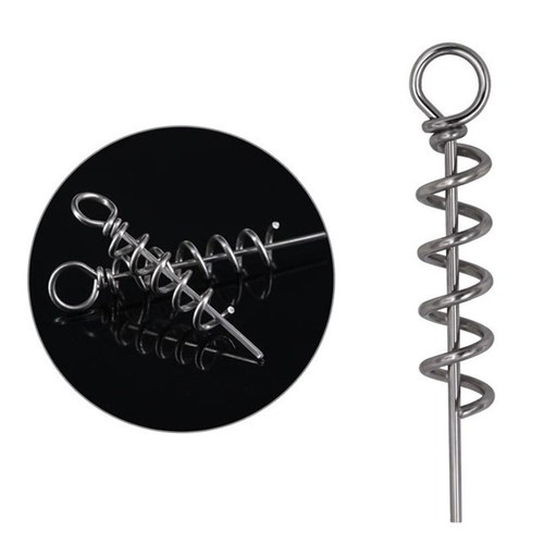 Steel New Fishing Screw Needle Worm Swivel Tools Hook Pin Spring Fixed ...