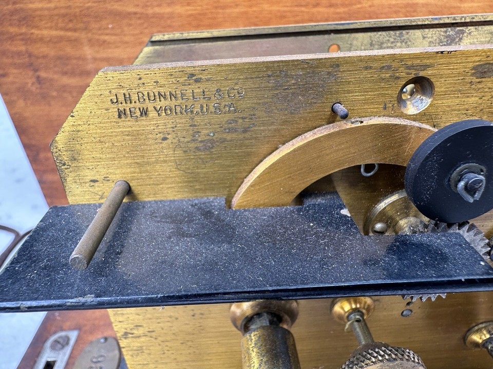 J H Bunnell Railway Telegraph Receiver Station Pen Register w Original ...