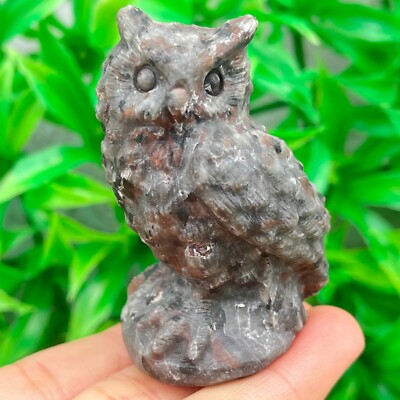 1pc Natural flame stone owl skull quartz crystal animal skull ...