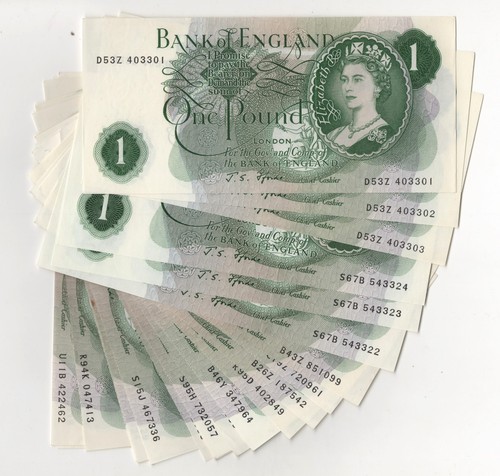 J.S. Fforde £1 One Pound Banknote (Issued 1967-1970) aUNC (price for ...
