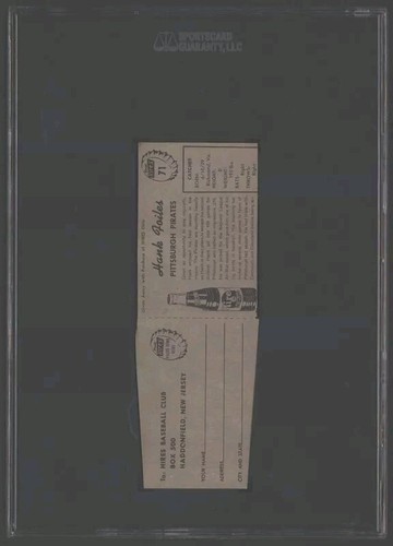 1958 Hires Root Beer #71 with tab Hank Foiles Pittsburgh Pirates SGC ...